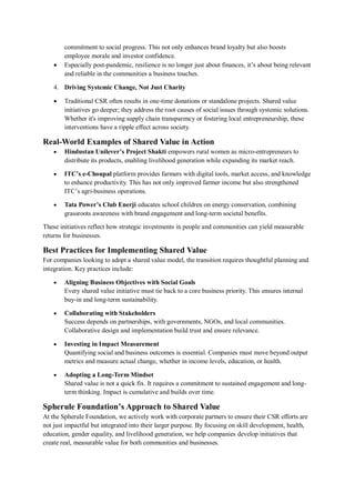 Creating Shared Value: The New Face of Corporate Social Responsibility ...