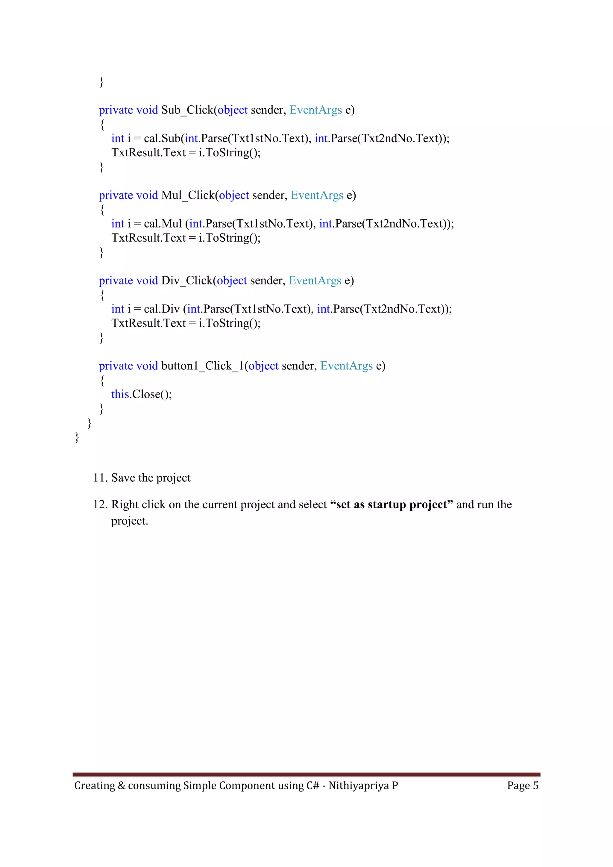 Creating Simple Component Pdf Programming Languages Computing