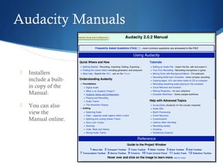 Creating sound files with Audacity | PPT