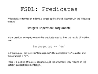 Creating streams with DataSift | PPTX