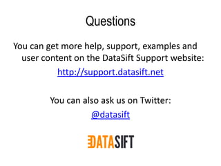 Creating streams with DataSift | PPTX