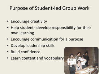 Creating student led content-based group projects | PPT