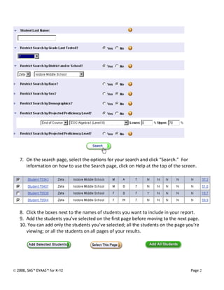 Creating Student Reports | PDF