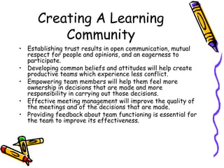 Creating teams learning community | PPT