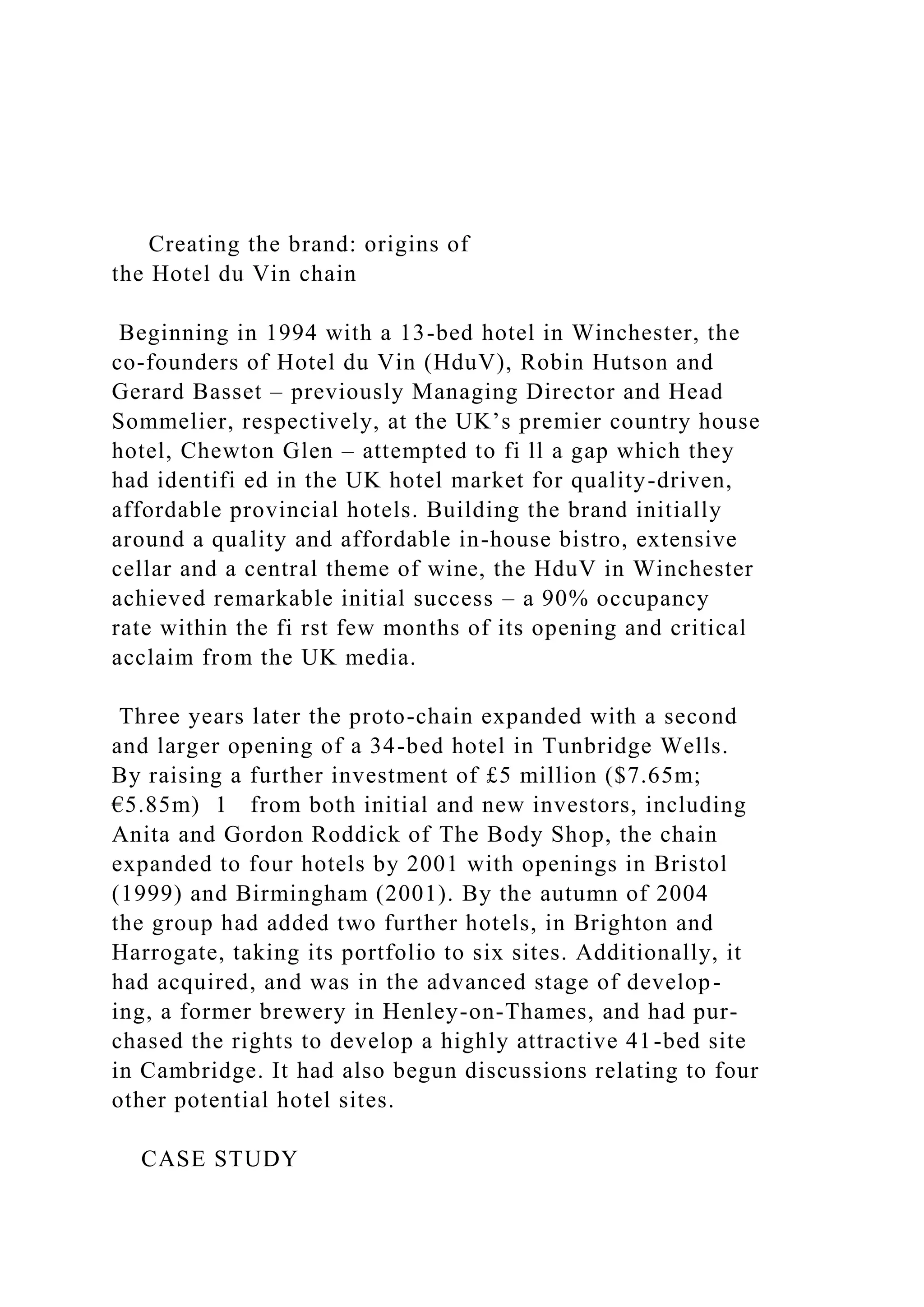 Creating the brand origins of the Hotel du Vin chain .docx
