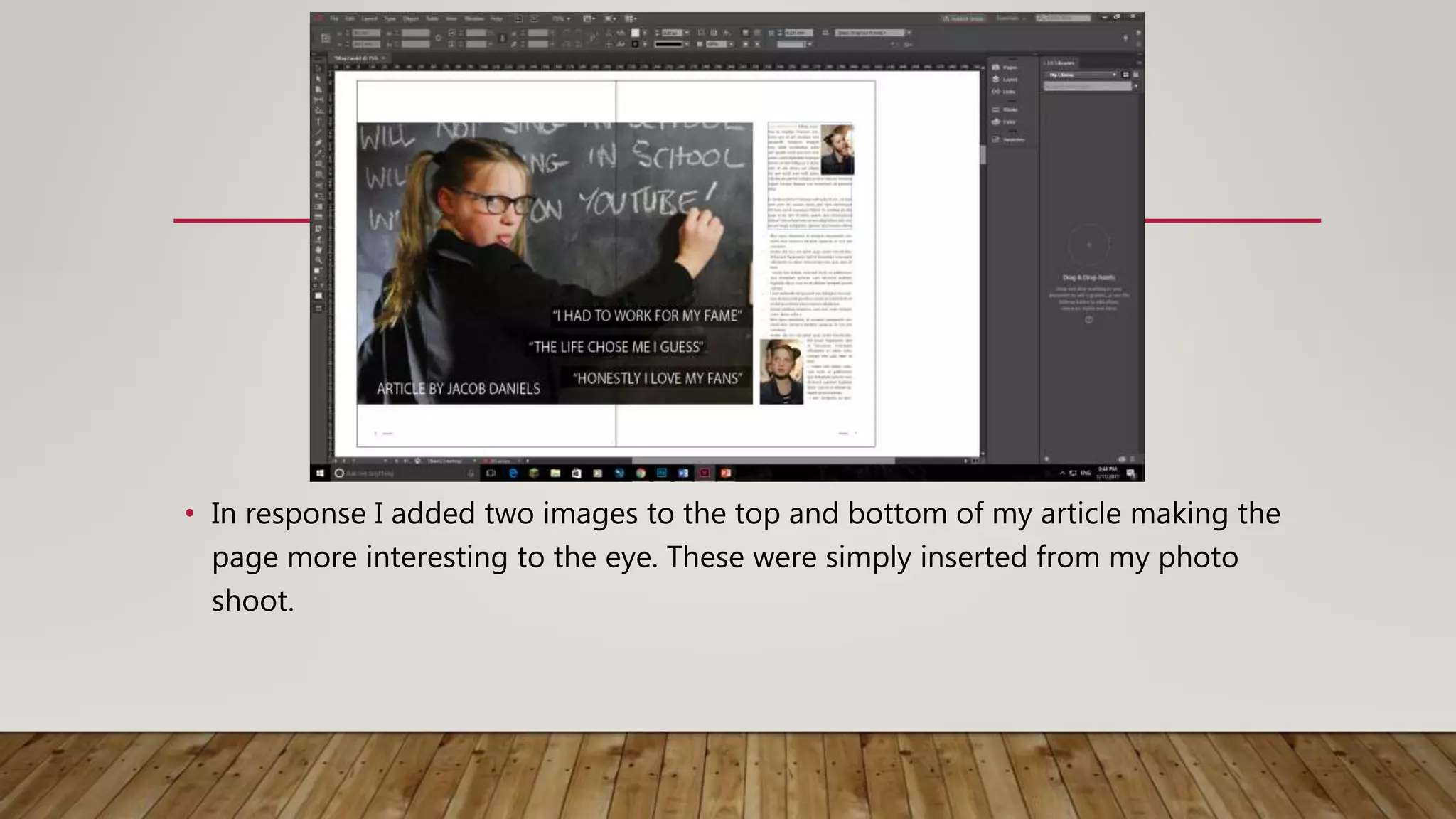 Creating the double page spread | PPT