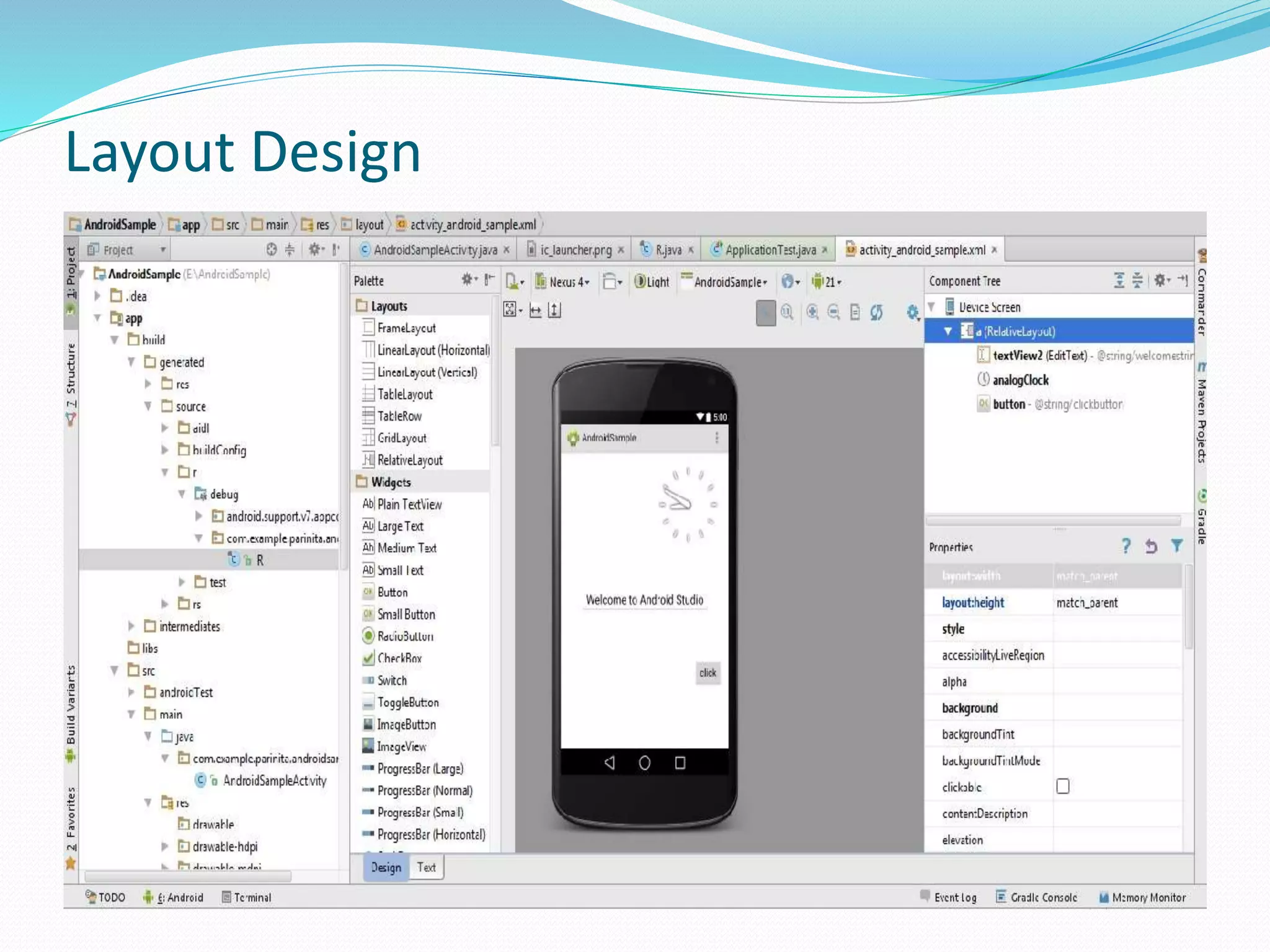 Creating the first app with android studio | PPTX
