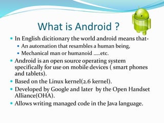 Creating the first app with android studio | PPTX