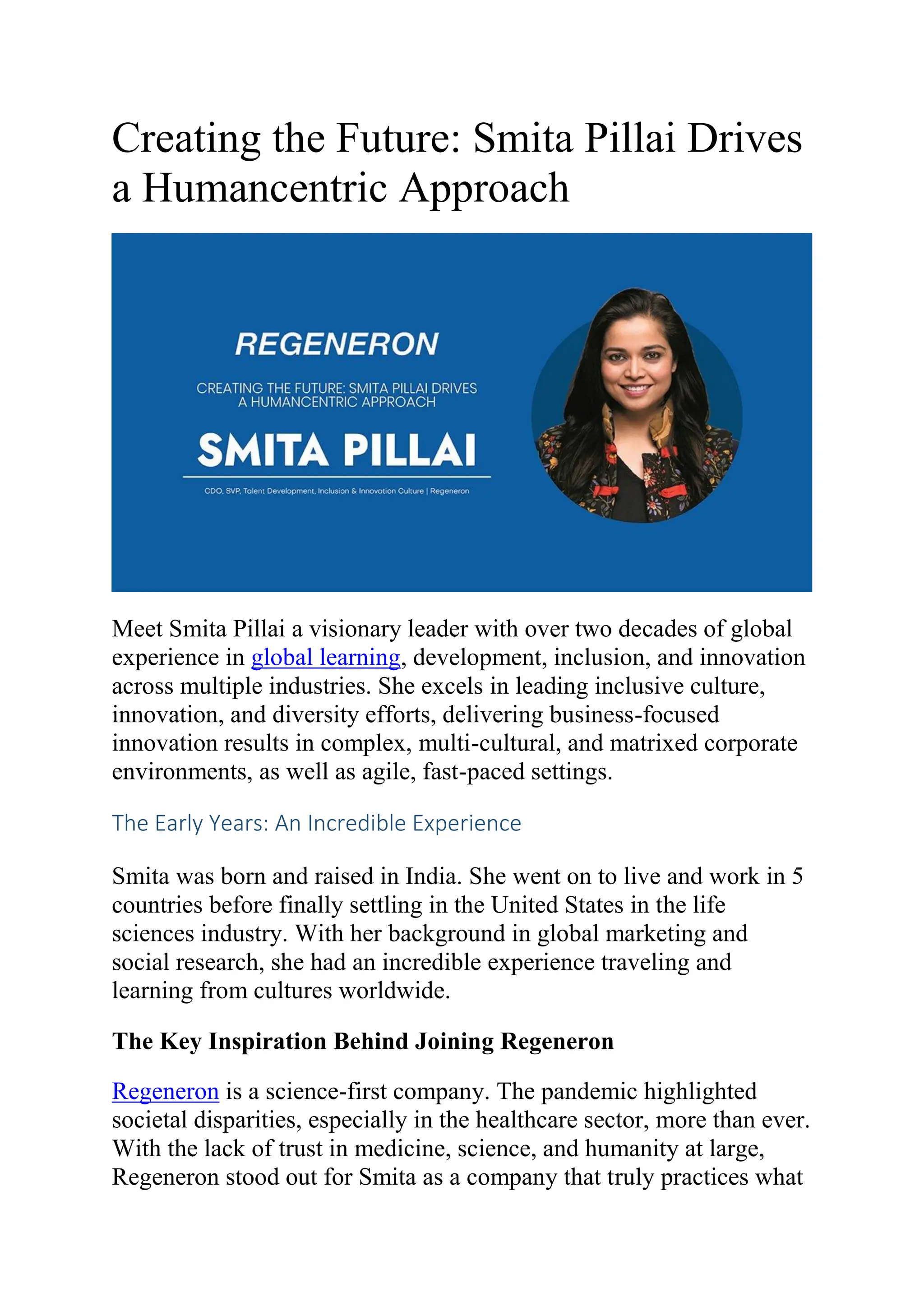 Creating the Future: Smita Pillai Drives a Humancentric Approach | PDF