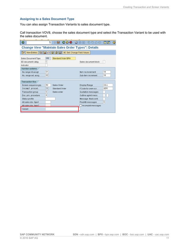 Creating transaction and screen variants | PDF