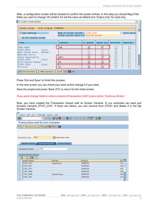 Creating transaction and screen variants | PDF