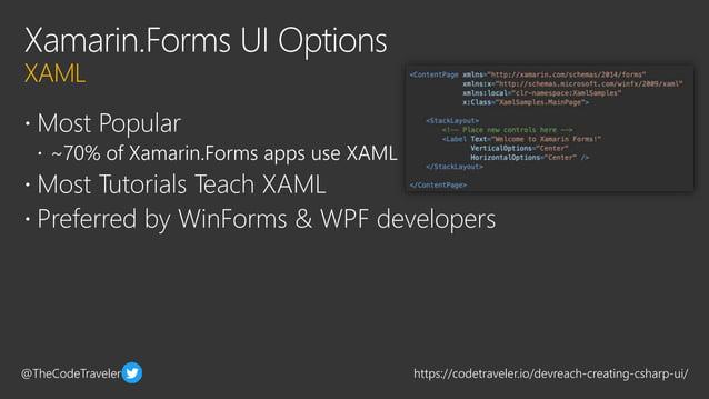 DevReach: Creating Xamarin.Forms UIs in C# | PPT