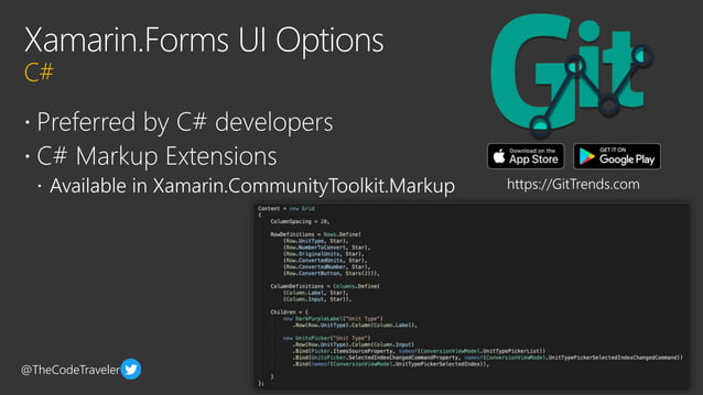 Creating Xamarin.Forms UIs is C# | PPT