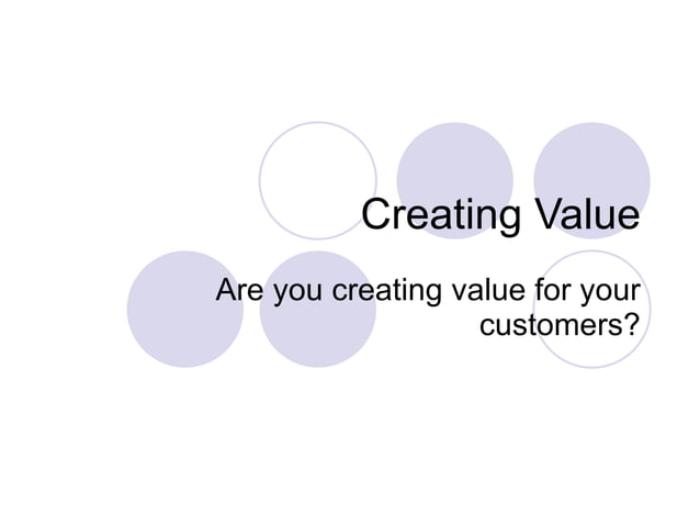 Creating Value | PPT