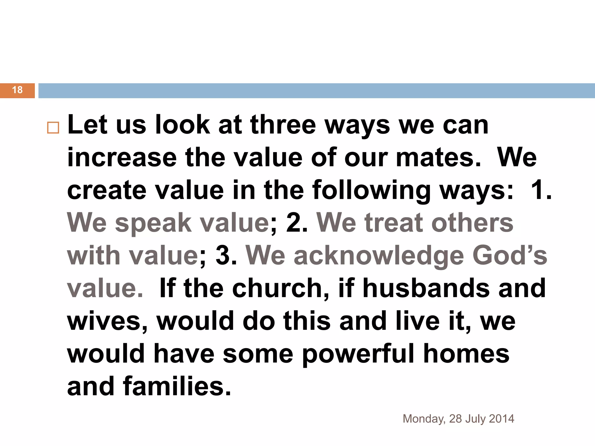 Creating Values in our Marriages | PPTX