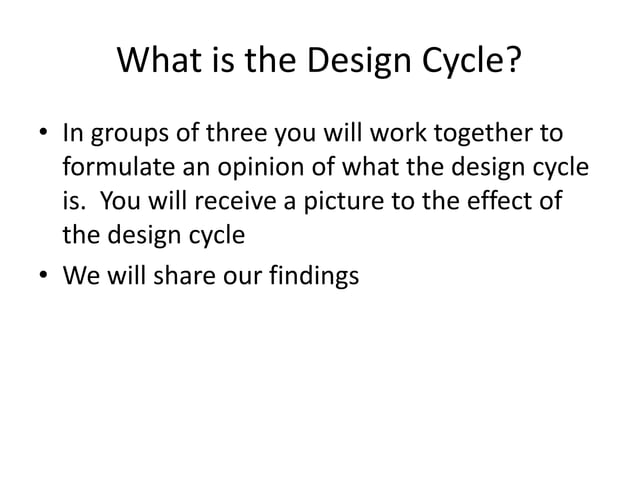 Creating visual metaphors of the design cycle | PPTX
