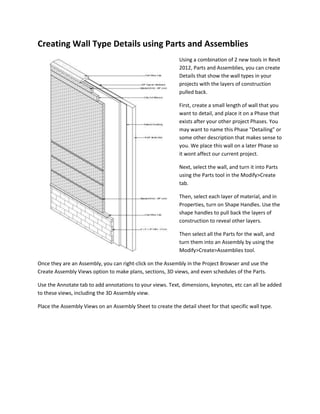 Creating wall type details using parts and assemblies | DOCX
