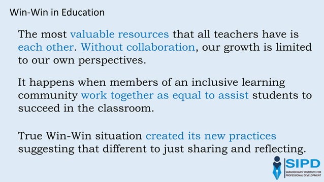 Creating win win situtation to improve teaching practice | PPTX ...