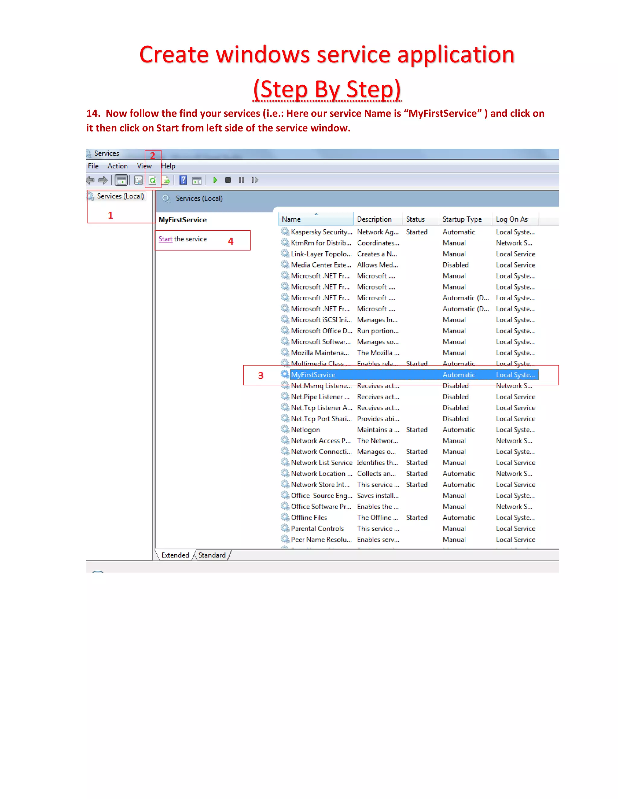 How to create C# Windows Service Application | PDF