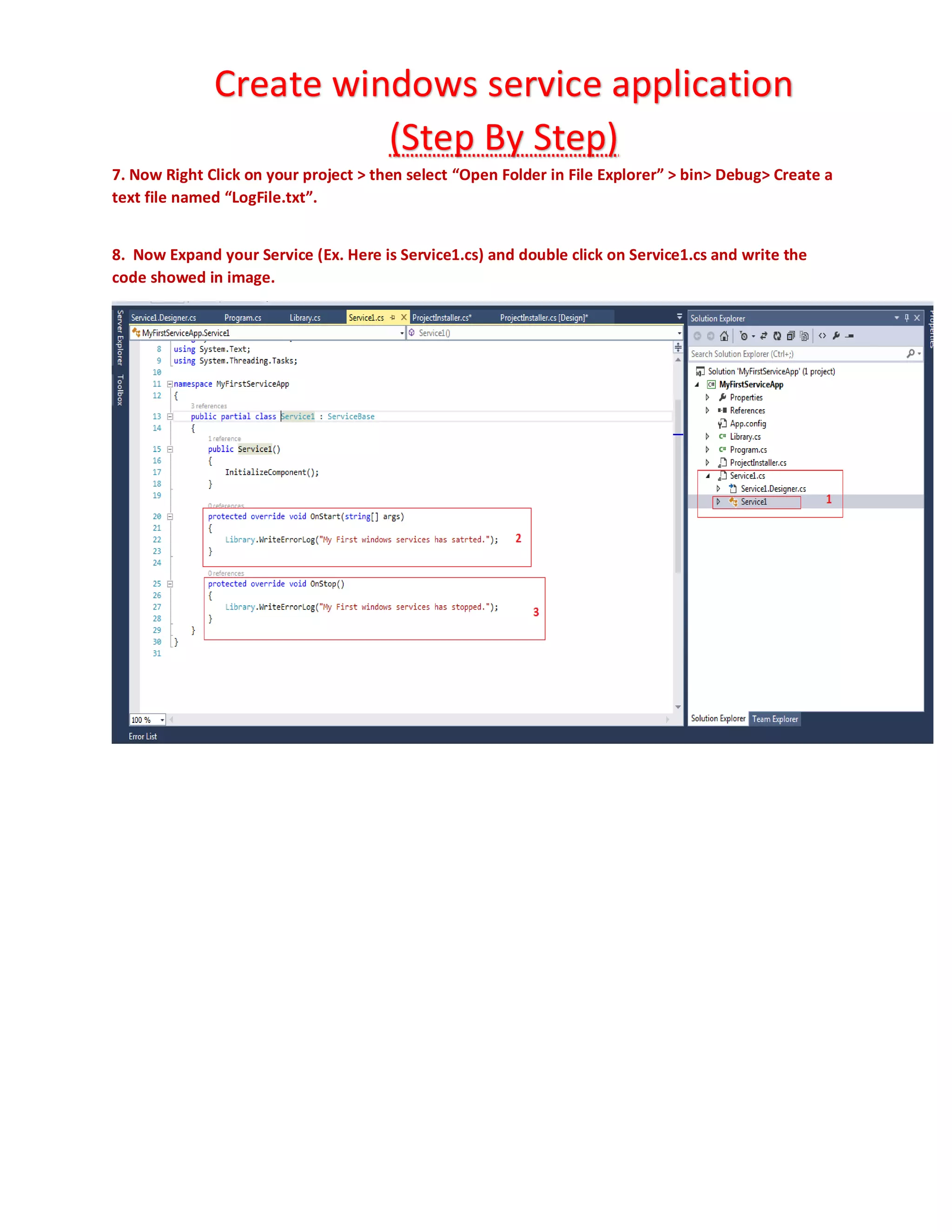 How to create C# Windows Service Application | PDF