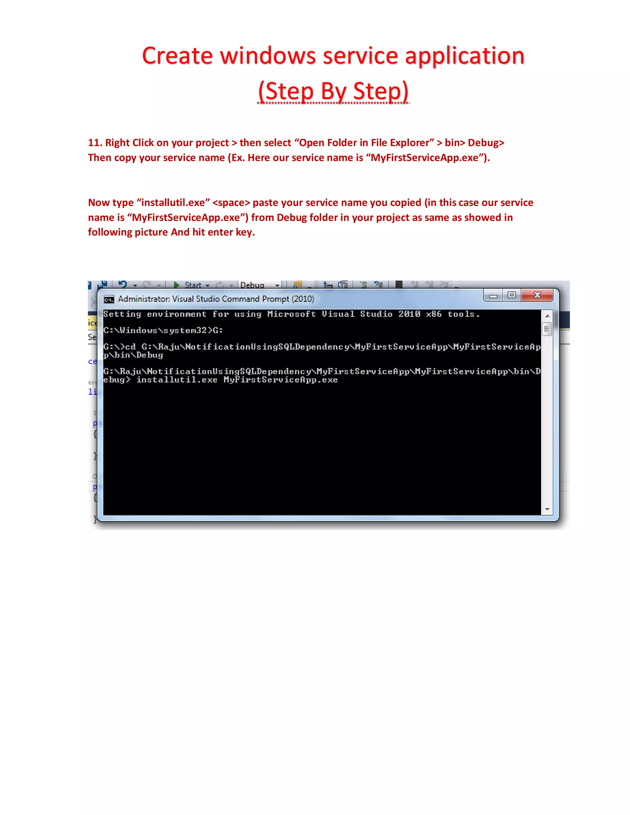 How to create C# Windows Service Application | PDF