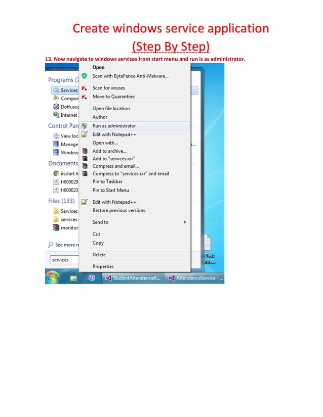 How to create C# Windows Service Application | PDF | Computing | Technology & Computing