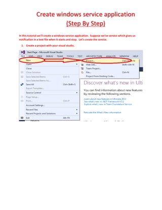 How to create C# Windows Service Application | PDF