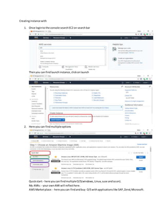 How to Create instance in aws | PDF