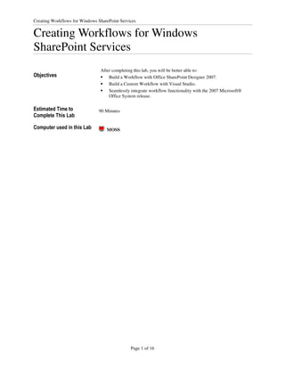 Creating Workflows Windows Share Point Services | PDF