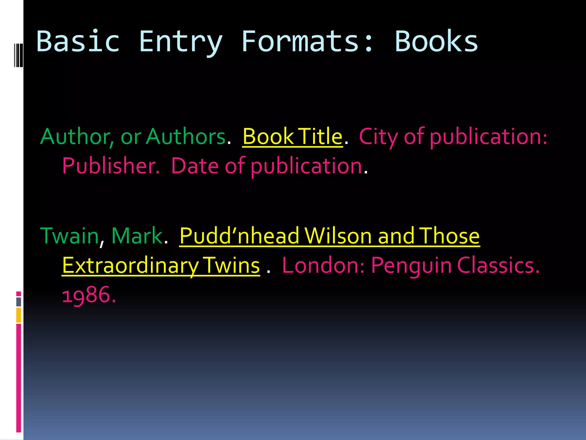 Creating Works Cited page | PPTX
