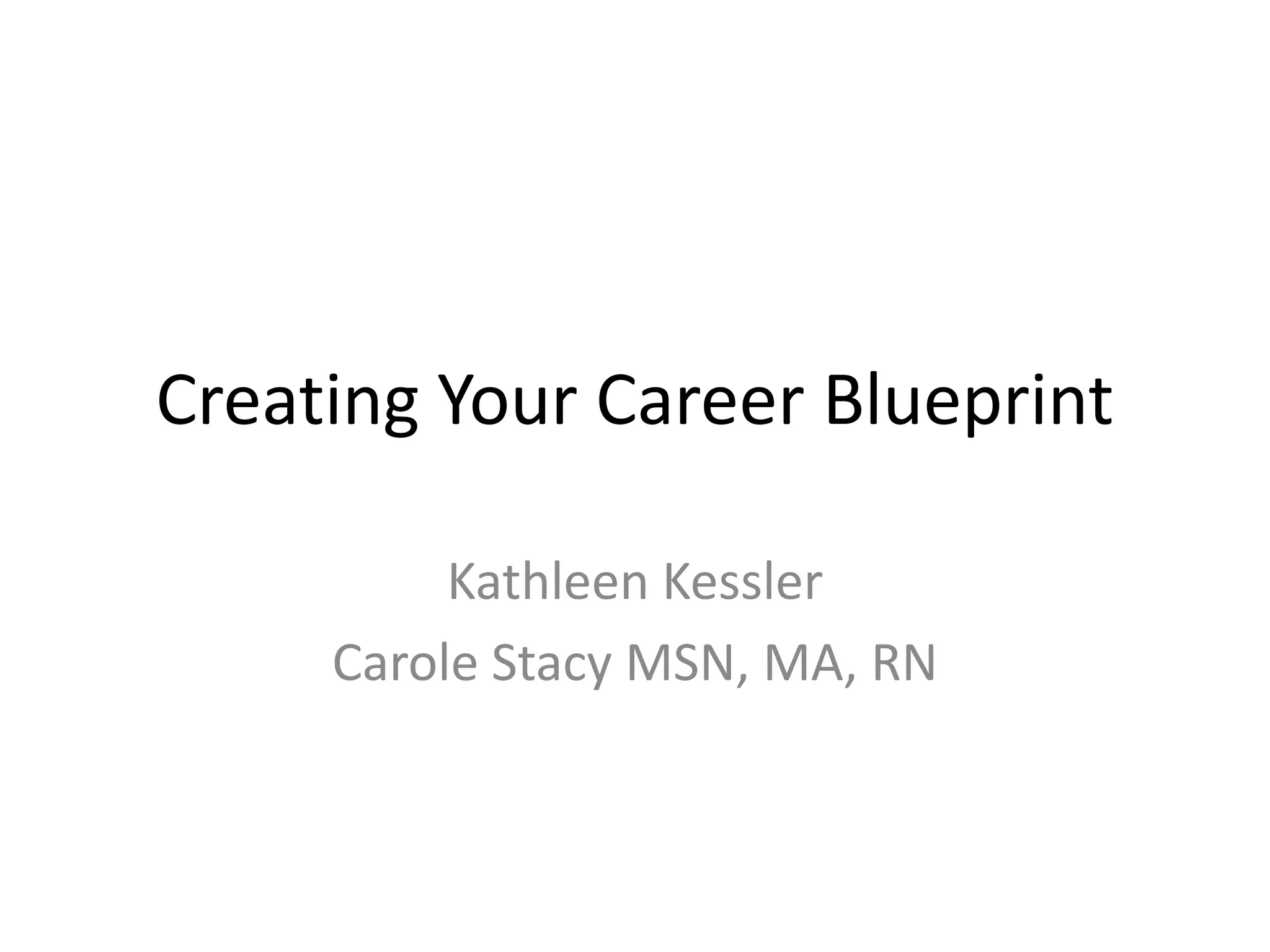 Creating your career blueprint | PPTX | Career Planning | Careers