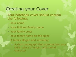 Creating your character and crest | PPTX