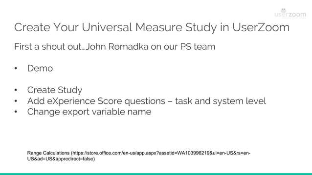 Creating Your Dashboard & Universal Measures with Userzoom – The Deep-Dive How-To | PPT
