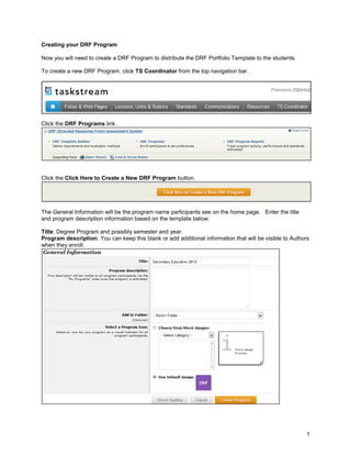 Creating your DRF program | PDF