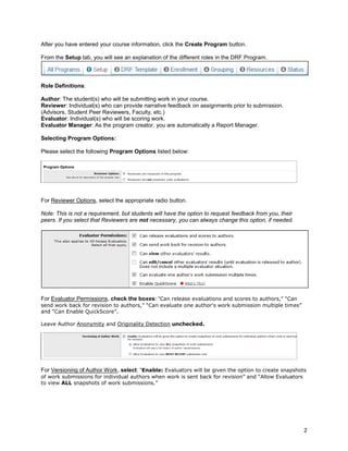 Creating your DRF program | PDF