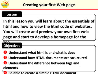 Creating your first web page | PPT