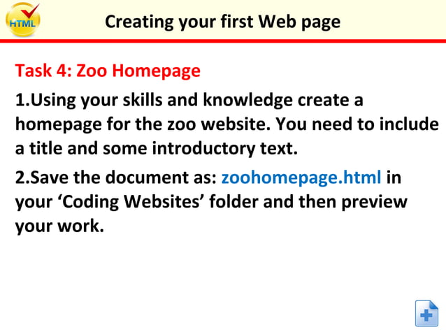 Creating your first web page | PPT