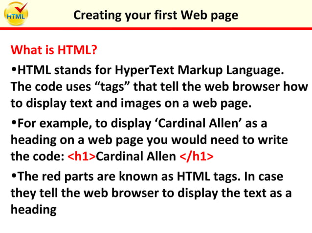 Creating your first web page | PPT