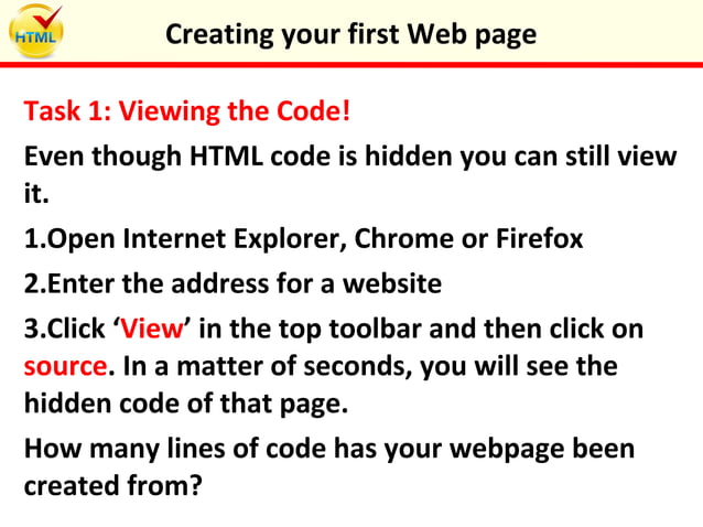 Creating your first web page | PPT