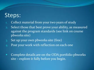 Creating Your ODA Graduate Portfolio | PPT