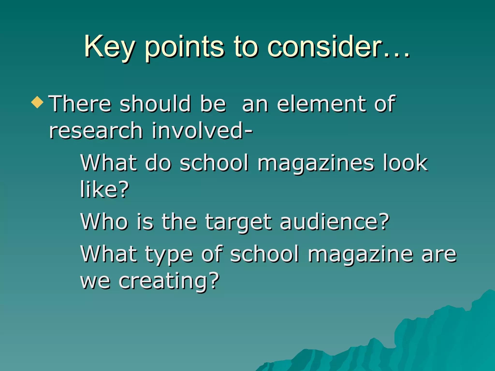 Creating your own school magazine | PPT