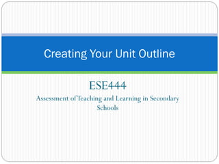 Directions for Creating your Unit Outline | PPT