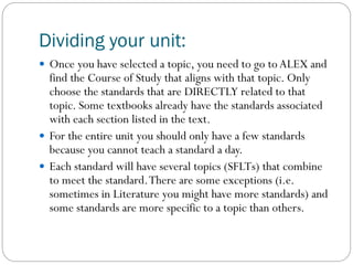Directions for Creating your Unit Outline | PPT