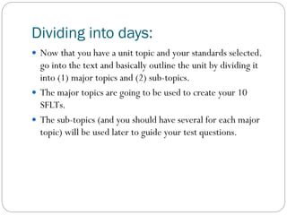 Directions for Creating your Unit Outline | PPT