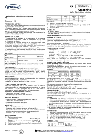 Creatinina (spinreact) | PDF