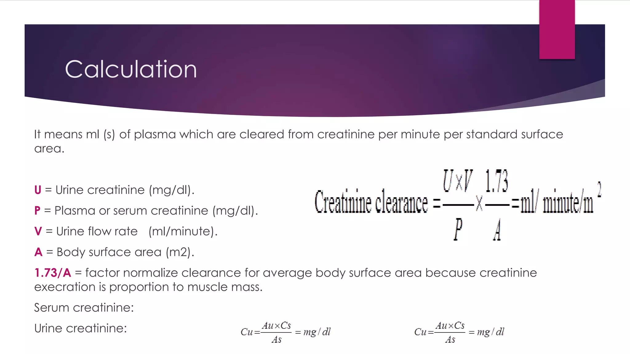 Creatinine and Creatinine Clearance | PPTX