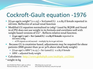 Cockcroft Gault Equation