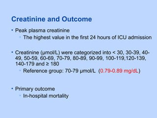 Serum Creatinine, muscle mass and mortality | PPT
