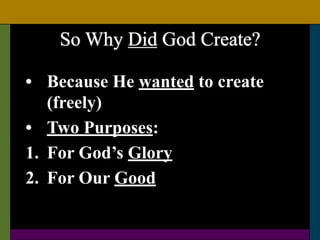 Biblical Basis of Creation: How and Why | PDF