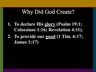 Biblical Basis of Creation: How and Why | PDF